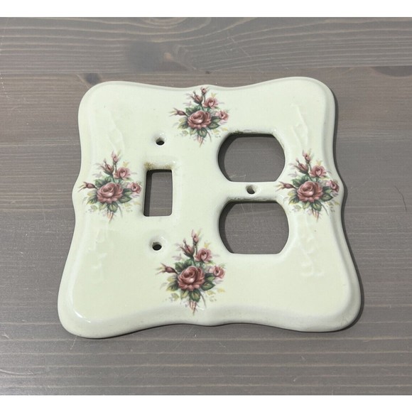 Athena | Other | Porcelain Light Switch Outlet Plate Cover Floral ...